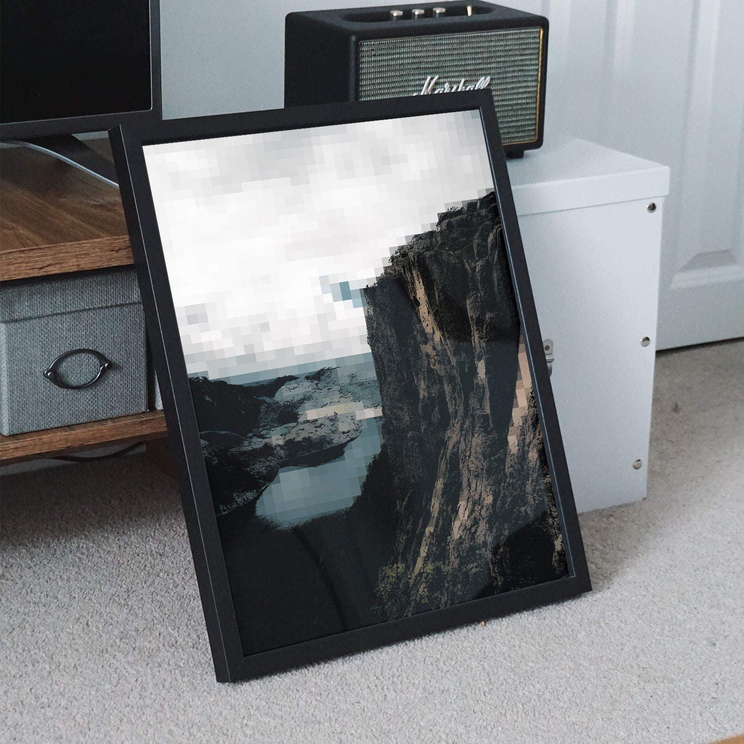 Minimalist Cliffside Texture Art Poster - Etsy