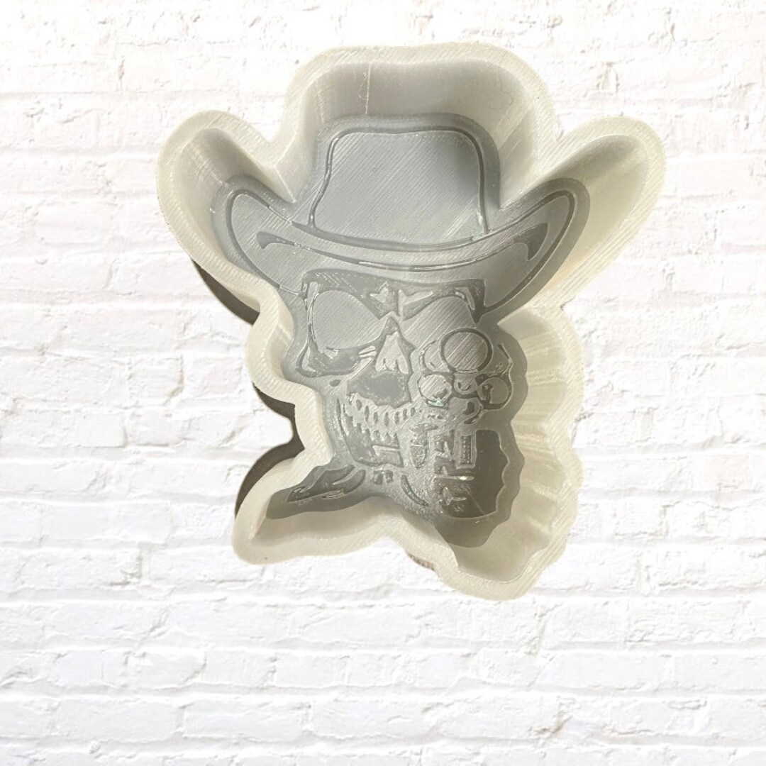 Western Skull Cowboy Silicone Mold - Freshie Mold, Silicone Molds ...