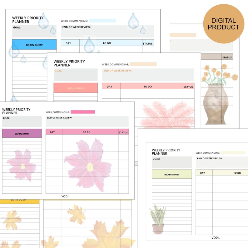 Priority Planner Printable in 4 Designs, A4 Downloadable Planners - Etsy
