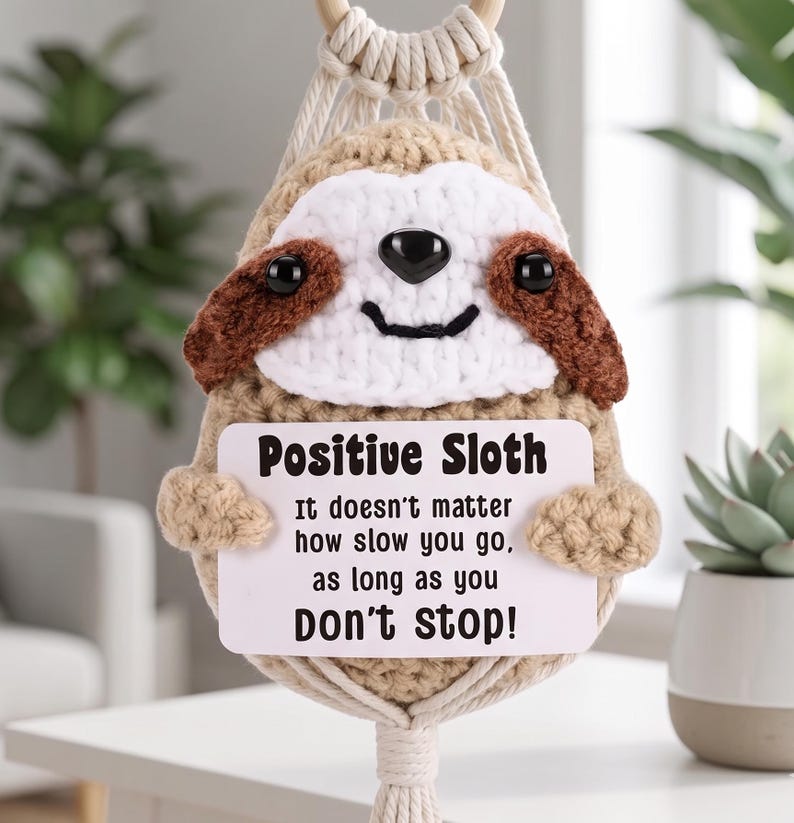 Emotional Support Crochet Animal | Motivational Desk Buddy & Pocket Hug ...