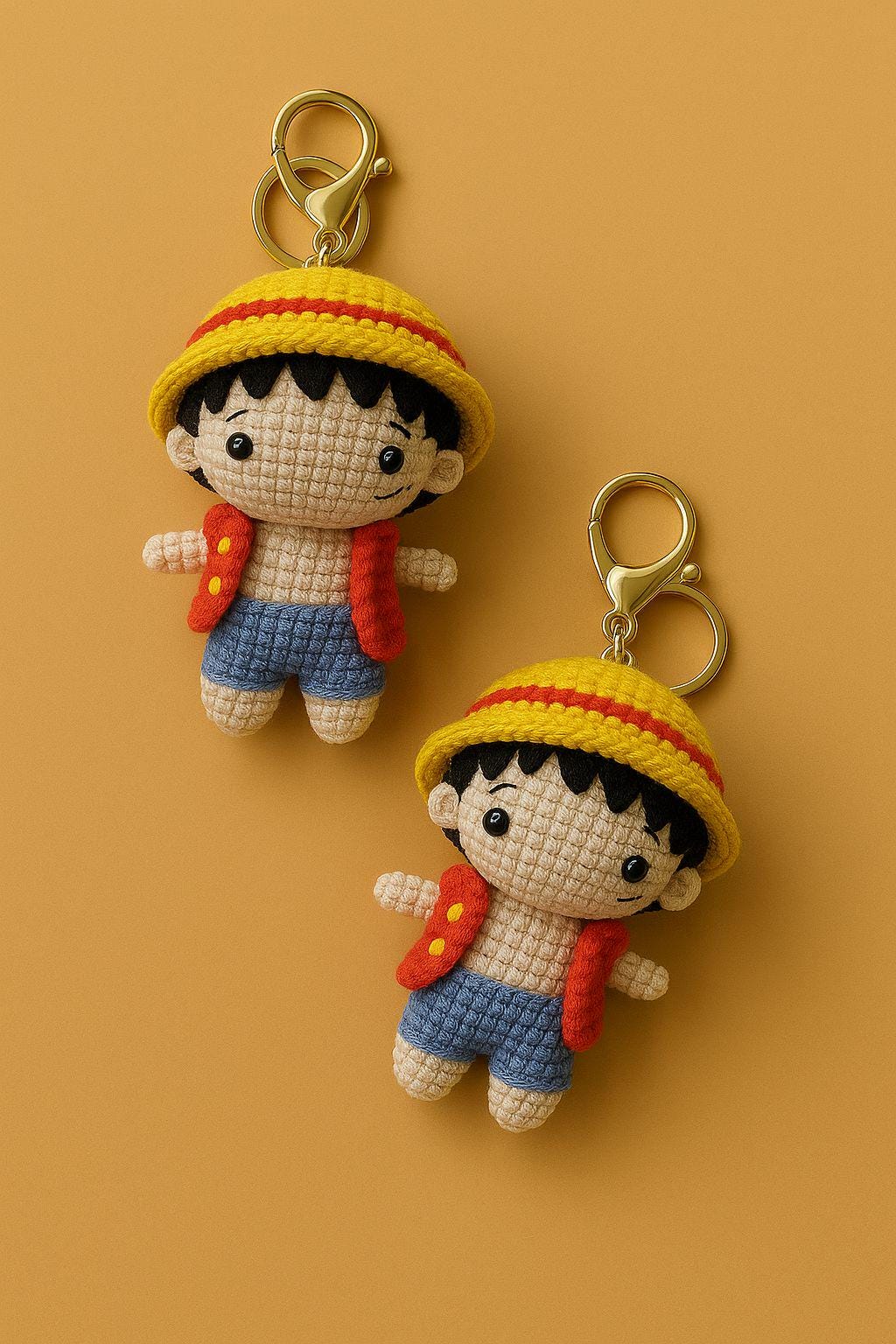 Crochet Keychain | Handmade Anime Amigurumi | One Piece Luffy Plush Bag ...