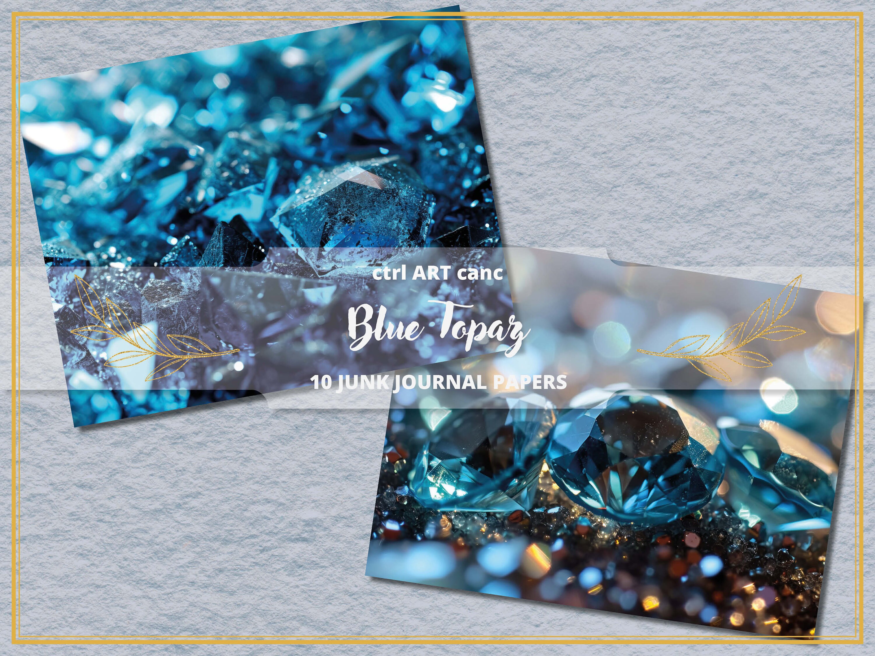 Blue Diamond Digital Paper Kit Blue Printable Paper Junk Journal Kit ...