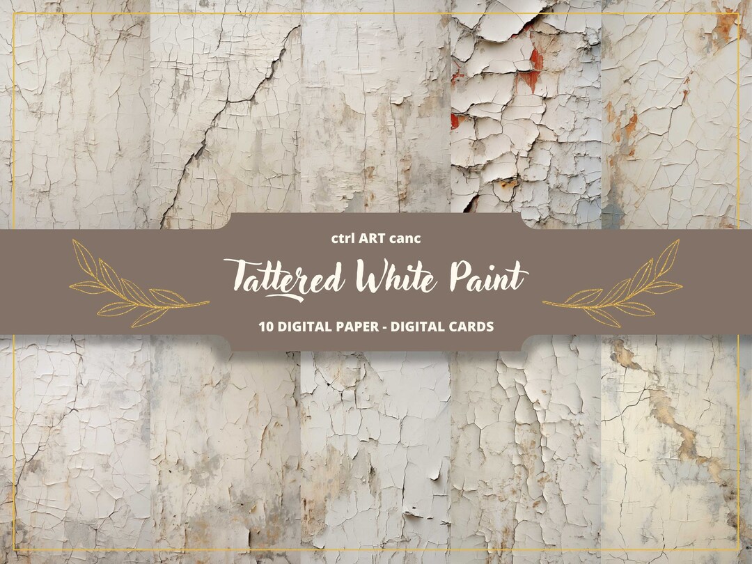 Tattered White Paint Printable, Tattered Digital Paper, Junk Journal ...