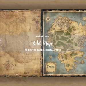 10 Treasure Island Printable Paper, Fantasy Map Digital Paper, Old Map ...