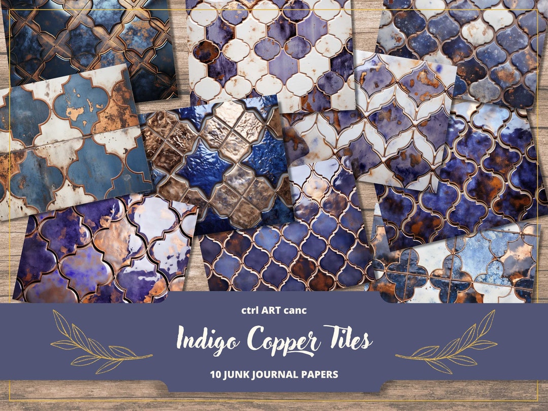 Purple Tiles Junk Journal Kit: Mosaic Scrapbook Paper (digital Download ...