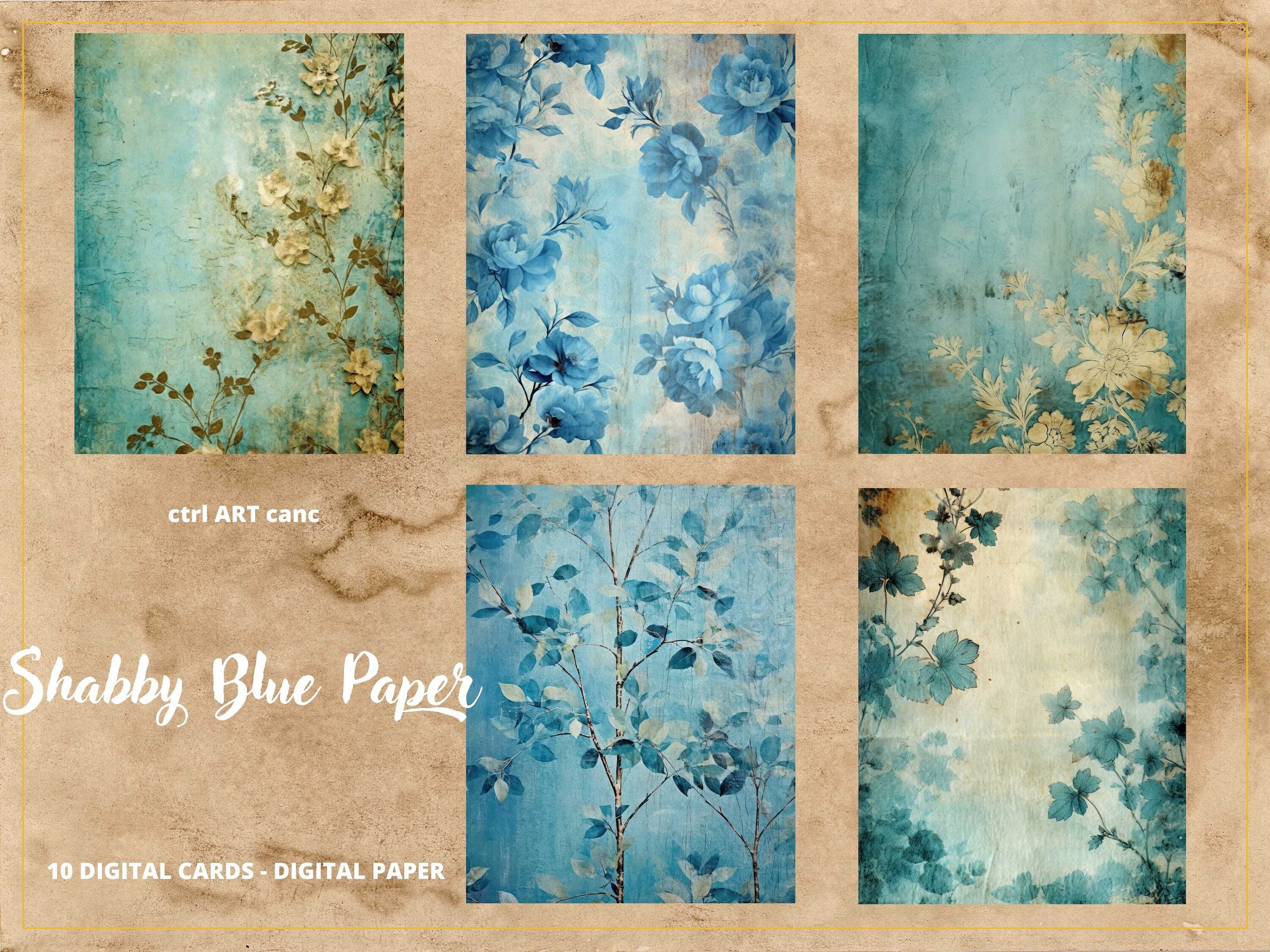 Shabby Blue Printable Paper Shabby Journal Paper Journal - Etsy
