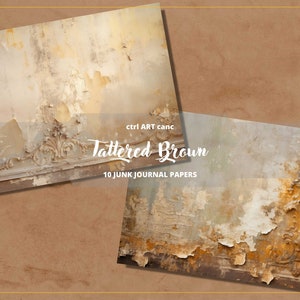 Tattered Brown Digital Paper Brown Journal Paper for Junk Journal ...