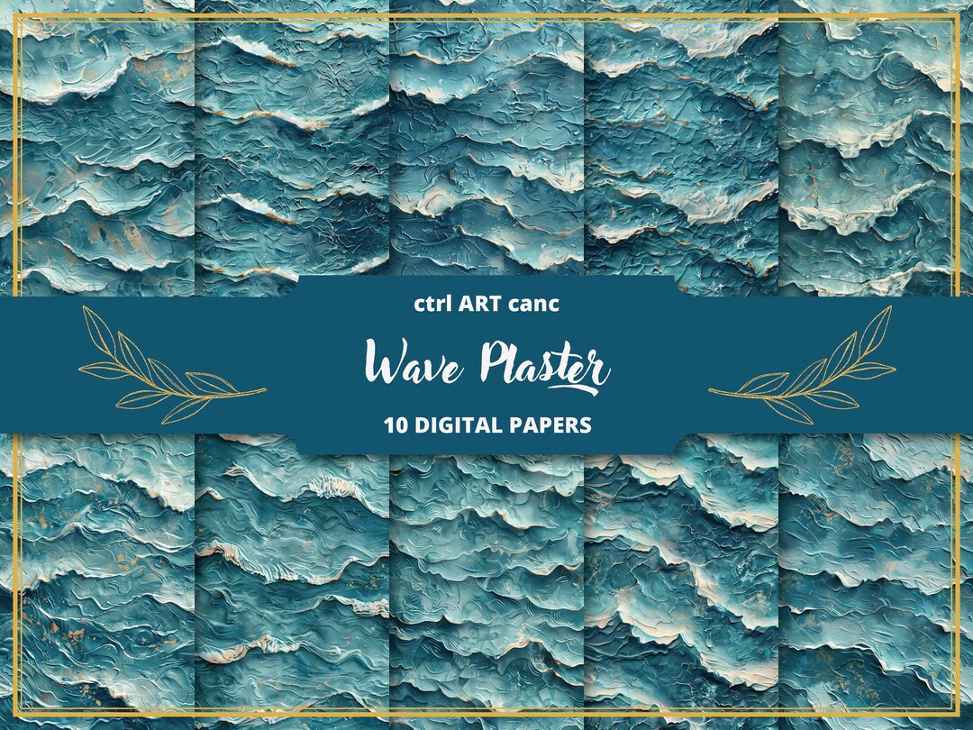 Blue Waves Digital Paper Decor Blue Sea Printable Paper Decor Blue Decor Paper Digital Decor ...