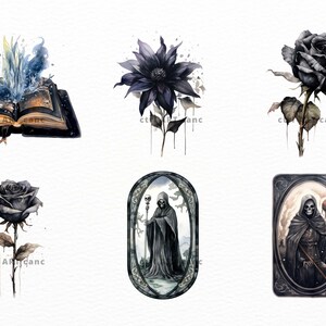 Dark Witch Watercolor Clipart, Witch Clip Art PNG, Magic Clipart ...