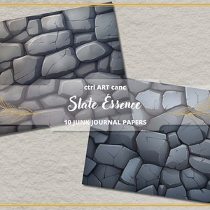 Gray Stone Digital Paper Kit Stones Printable Paper Junk Journal Kit ...