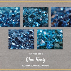 Blue Diamond Digital Paper Kit Blue Printable Paper Junk Journal Kit ...