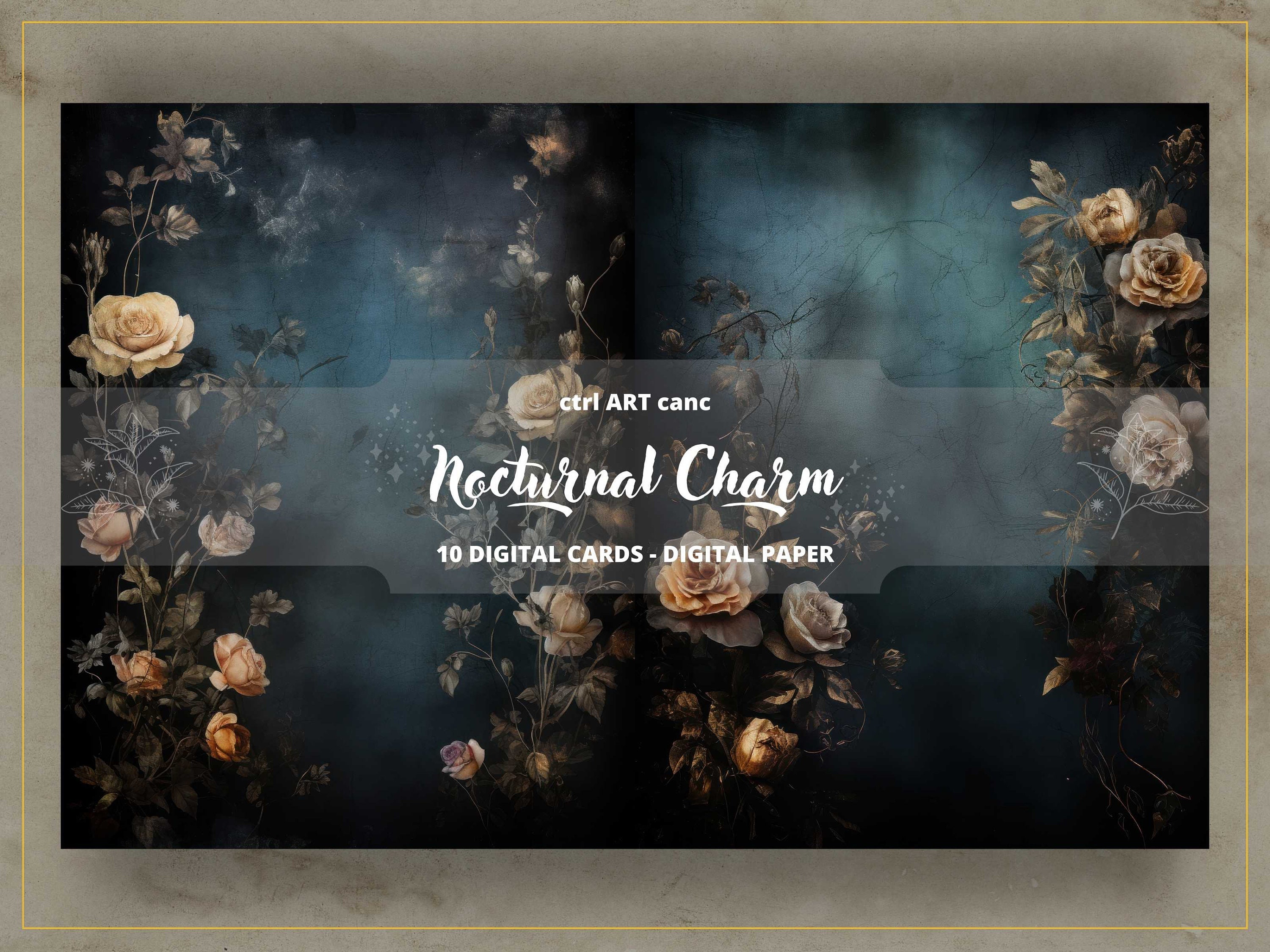 Dark Roses Junk Journal Digital Paper, Dark Journal Paper, Floral ...