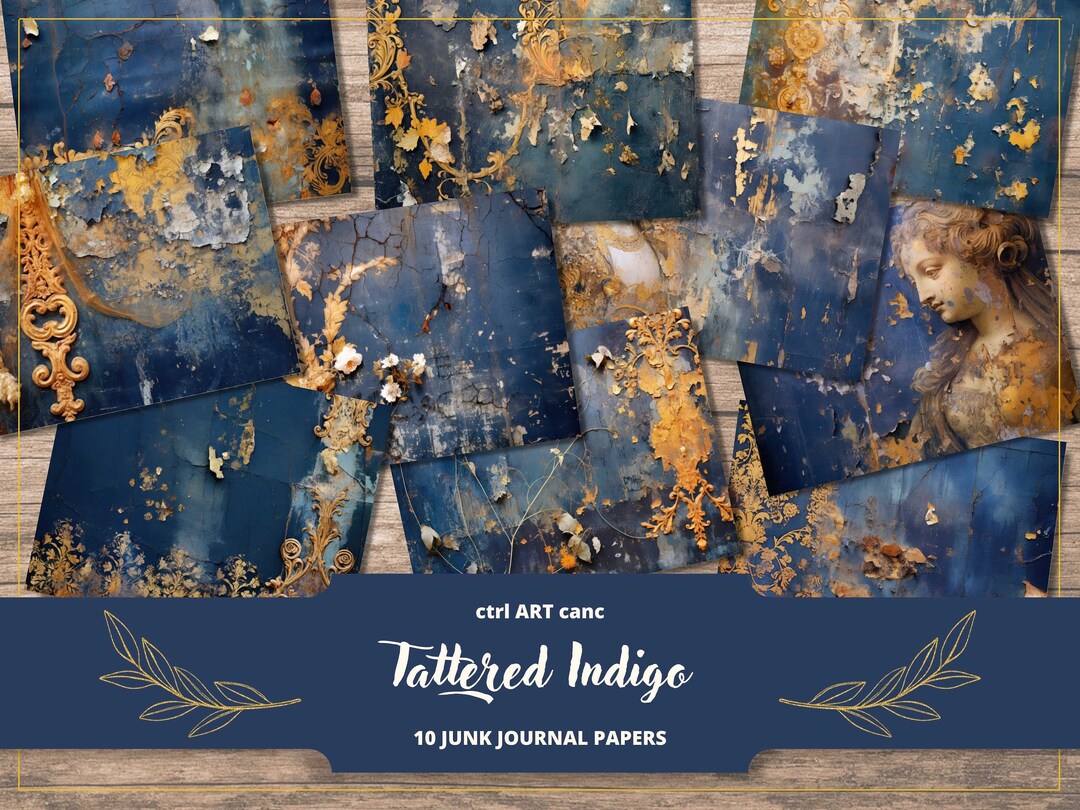 Tattered Blue Digital Paper: Shabby Chic Journal (printable Paper) - Etsy