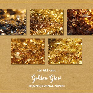 Gold Diamond Digital Paper Kit Gold Printable Paper Junk Journal Kit ...