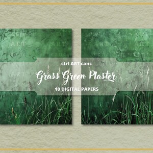 Green Grass Decor Paper Green Digital Printable Paper Green Journal Kit ...
