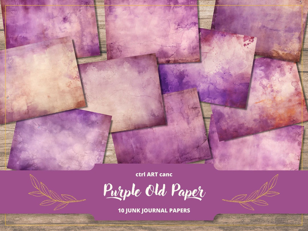 Purple Stained Paper: Old Paper Textures for Junk Journals (JPEG ...