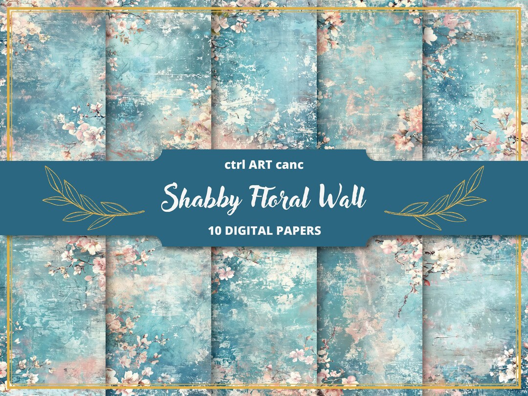 Floral Paper Blue Printable Digital Paper Pattern Journal Paper Journal ...