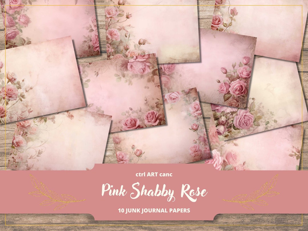 Roses Journal Paper Pink Roses Scrapbook Paper for Junk Journal Floral ...