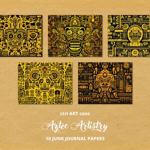 Aztec Digital Paper Maya Journal Kit Inca Printable Paper Maya ...
