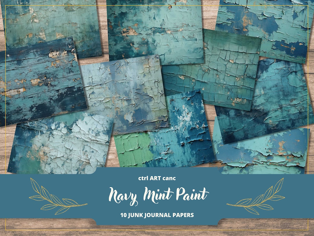 Blue Paint Scrapbook Paper: Junk Journal Kit (digital Download) - Etsy