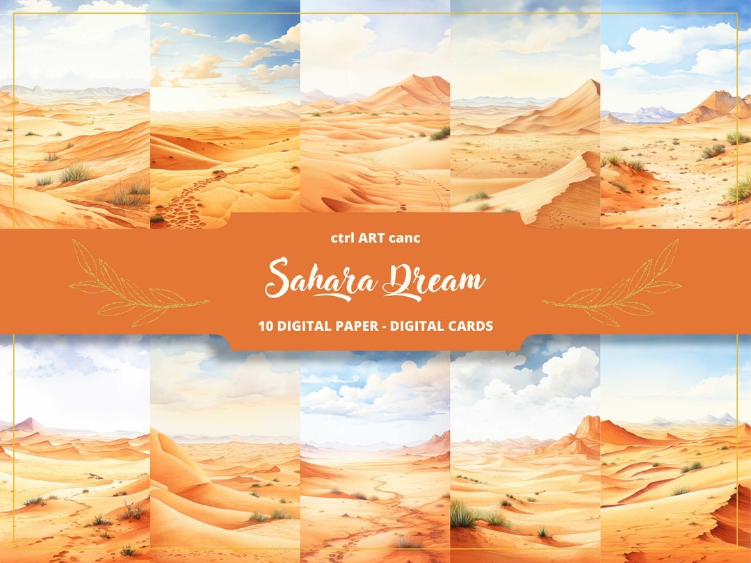 Sahara Desert Digital Paper Print Desert Scrapbook Paper Background ...