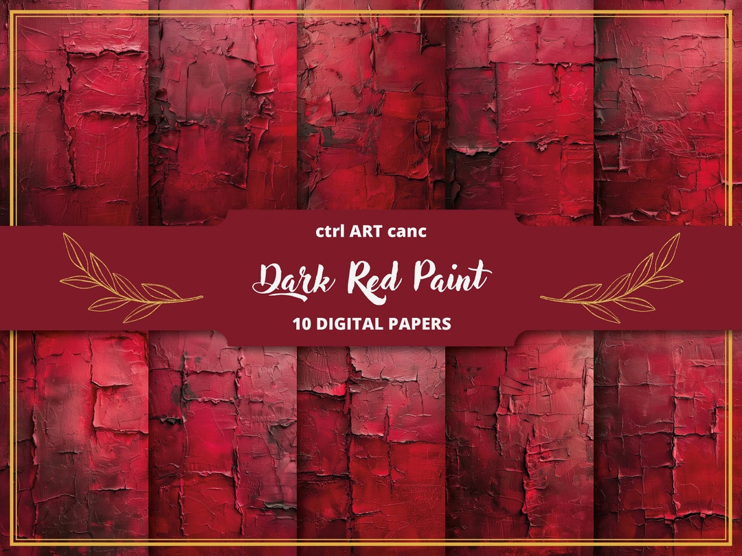 Dark Red Paint Digital Paper Red Journal Digital Kit Abstract Art ...