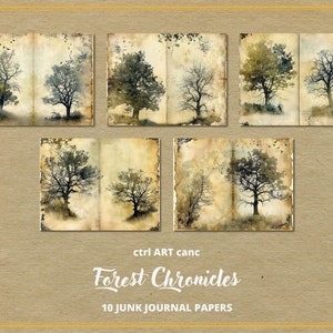 Tree Junk Journal Kit Tree Scrapbook Kit Forest Journal Paper Double ...