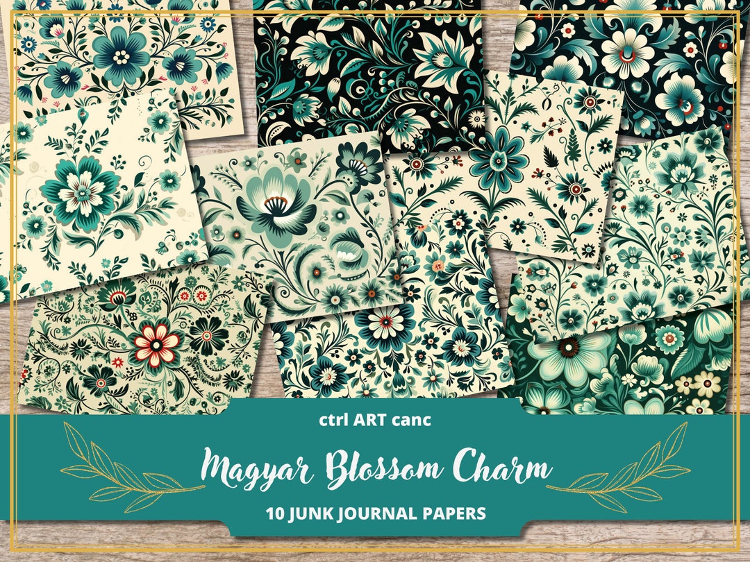 Hungarian Floral Paper: Folk Art Printable Scrapbook Kit (digital Paper ...