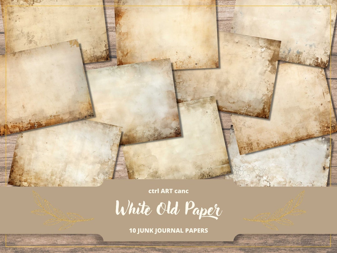 White Old Paper Background Stained Paper Wallpaper Junk Journal Paper ...
