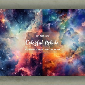 Nebula Digital Paper Printable, Space Nebula, Galaxy Printable, ATC ...