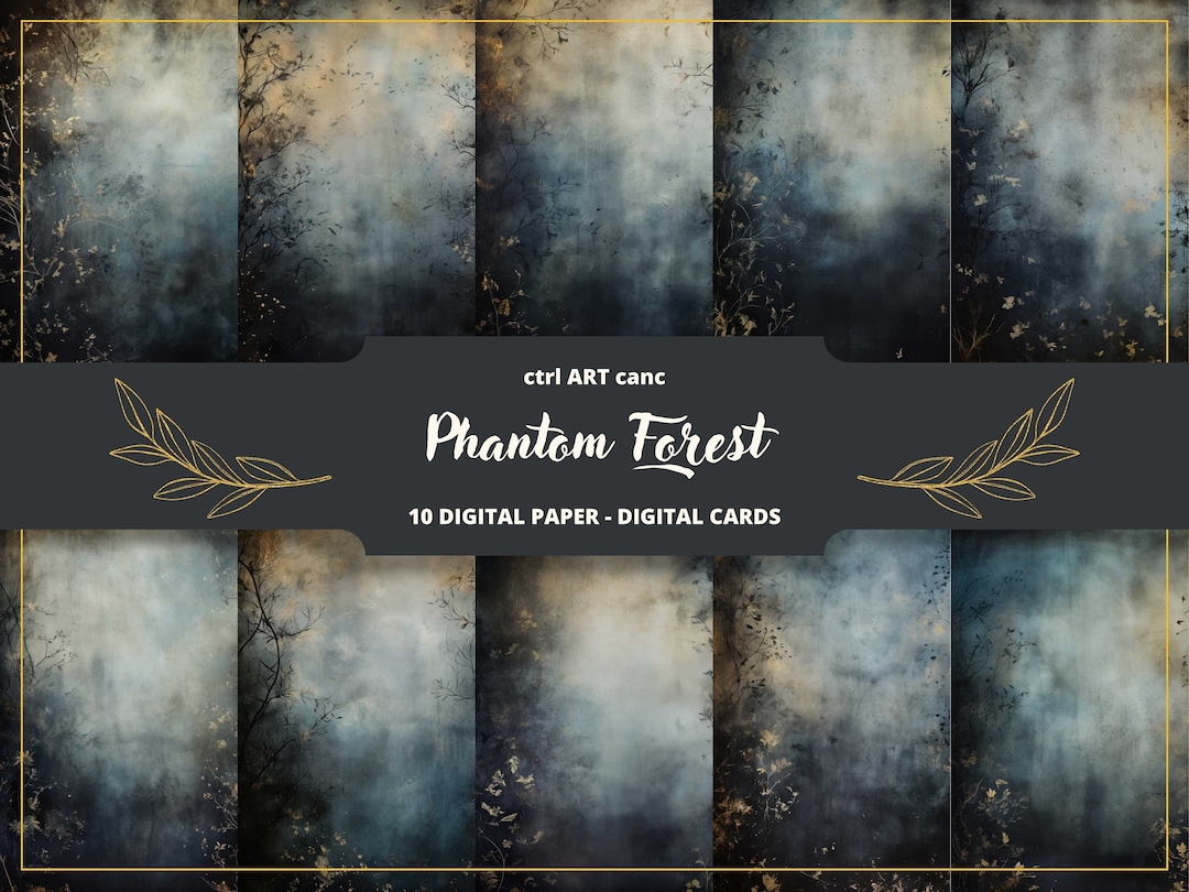 Phantom Forest Digital Paper, Vintage Paper, Black Paper, Gothic ...