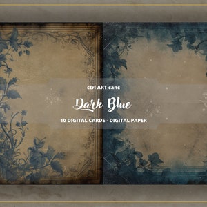 10 Dark Blue Printable, Dark Blue Digital Paper, Journal Page, Letter ...