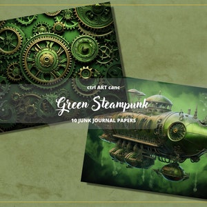 Steampunk Background Green Steampunk Digital Paper Instant Download ...