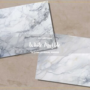 White Marble Digital Paper: Printable Scrapbook Backgrounds (JPEG Files ...