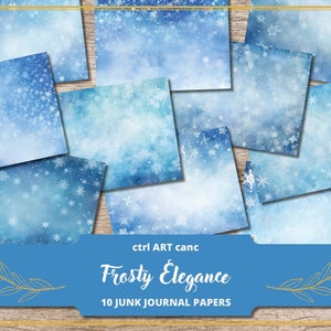 Snow Junk Journal Kit Snowflake Paper Christmas Scrapbook Kit Snowflake ...