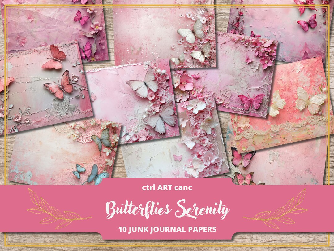 Butterfly Junk Journal Kit Butterfly Scrapbook Kit Butterflies Digital ...