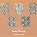 Green Damask Digital Paper Damask Printable Paper Damask Pattern Damask ...