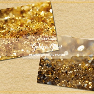 Gold Diamond Digital Paper Kit Gold Printable Paper Junk Journal Kit ...