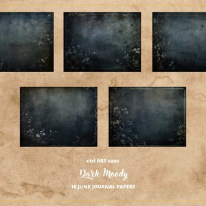 Dark Journal Kit Junk Journal Printable Paper for Scrapbook Paper ...