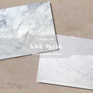 White Marble Digital Paper: Printable Scrapbook Backgrounds (JPEG Files ...