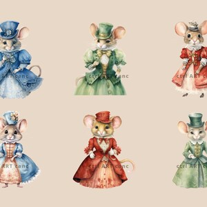 Victorian Mouse Watercolor Clipart, Victorian Mouse Clipart ...