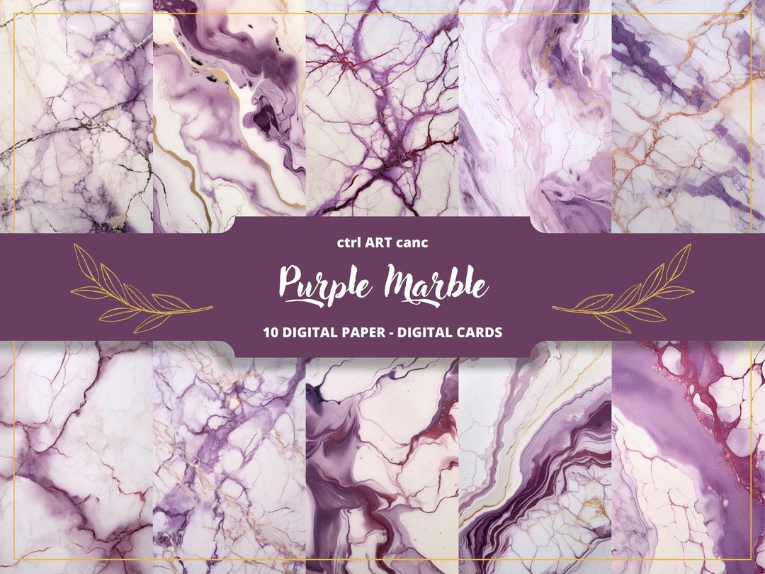 10 Purple Marble Digital Paper, Marble Digital Paper, Purple Marble ...