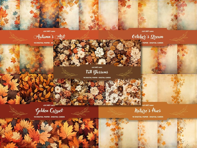 Autumn Digital Paper Bundle: 400+ Scrapbook Papers (digital Download ...
