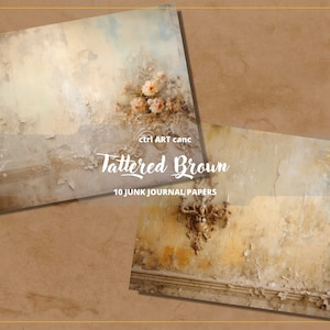 Tattered Brown Digital Paper Brown Journal Paper for Junk Journal ...