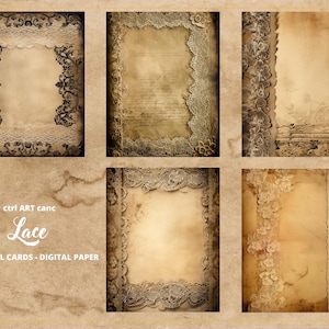 10 Lace Junk Journal, Ephemera, Lace Decoration Digital Paper, Journal ...