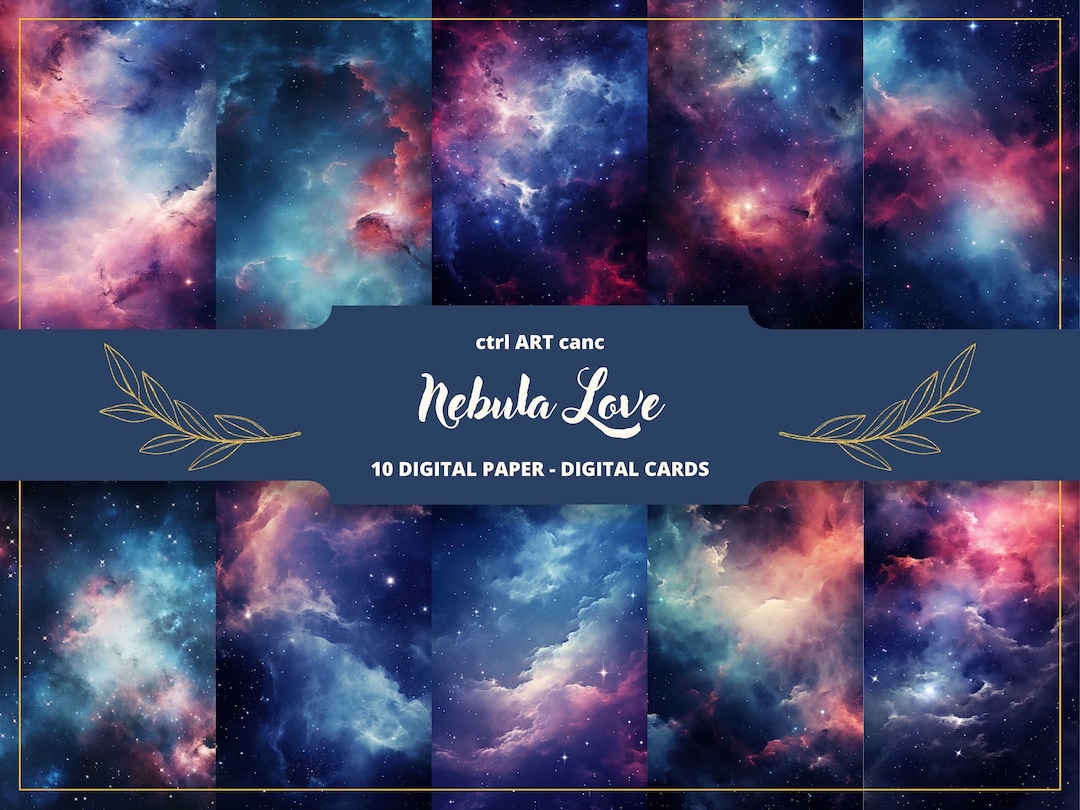 Nebula Digital Paper Printable Stars Paper Galaxy Printable Night Sky ...