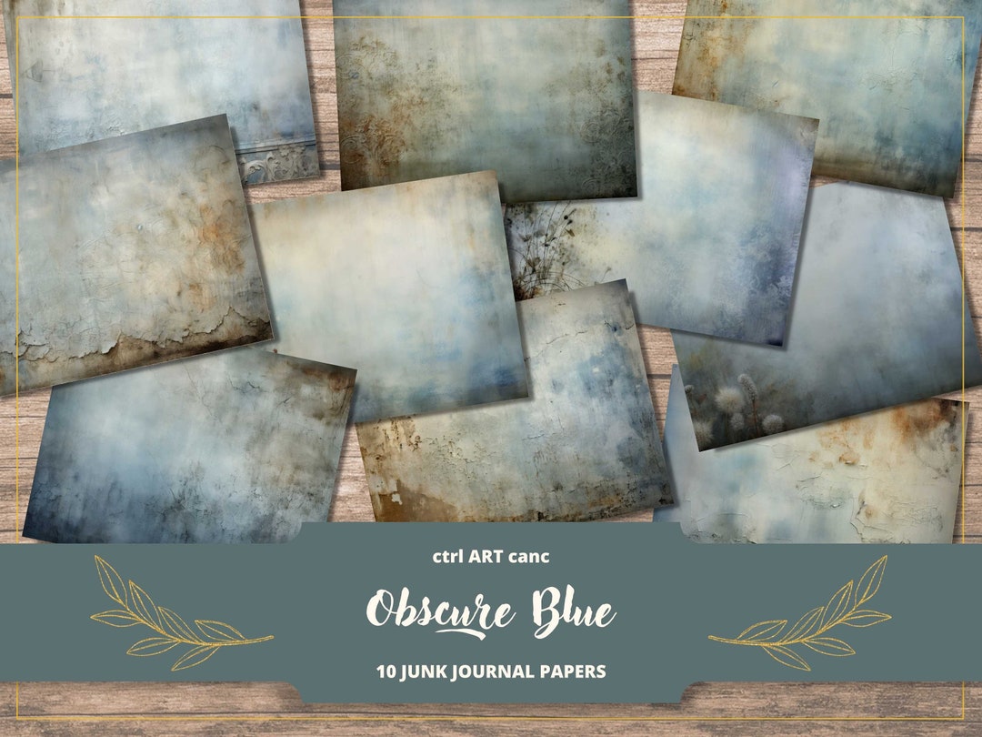 Blue Junk Journal Paper Digital Download Scrapbooking Kit Paper Blue ...