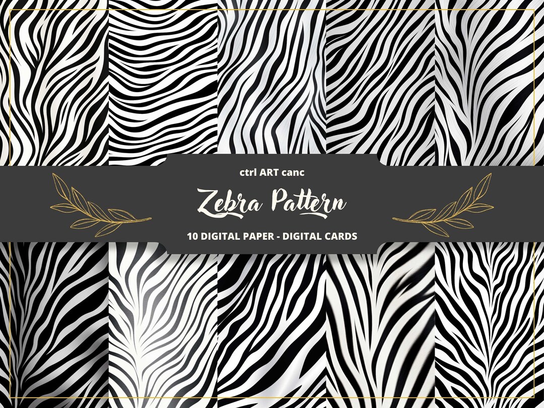 Zebra Pattern Digital Paper, Zebra Prints, Zebra Decorations, Zebra ...