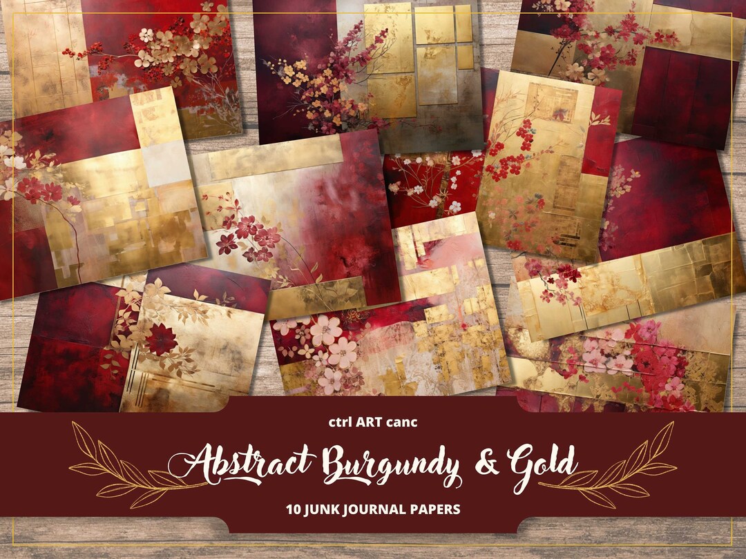 Red Journal Collage Junk Journal Kit Digital Paper Scrapbook Kit ...