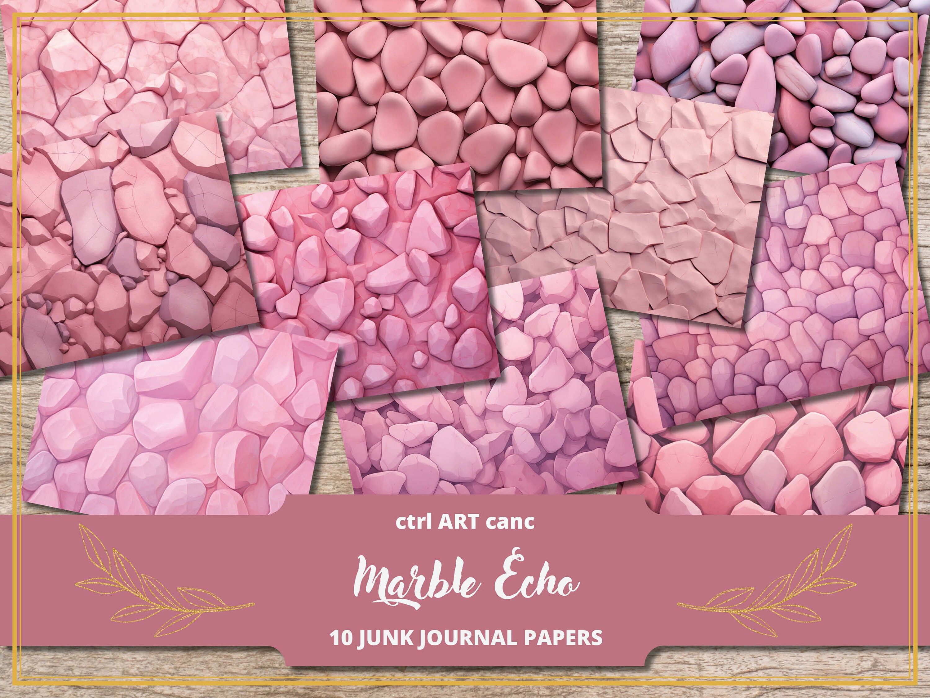 Pink Stone Digital Paper: Texture Backgrounds for Junk Journals ...